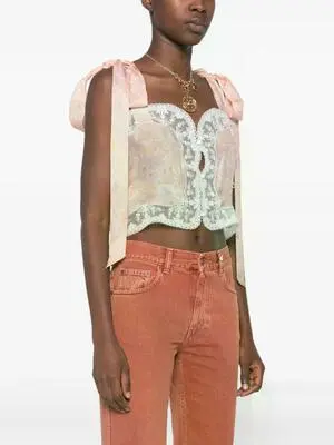 Chloé Lace-trim Floral-print Top