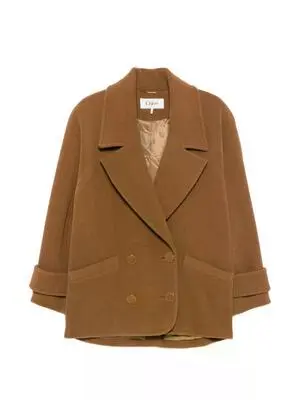 Chloé Double-breasted Herringbone Coat