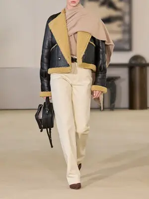 Altuzarra Kenny Shearling-trimmed Leather Coat - Black