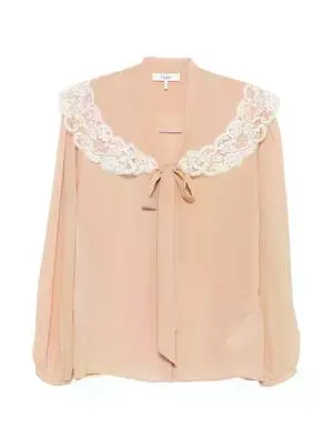 Chloé Lace-trimmed Silk Georgette Blouse
