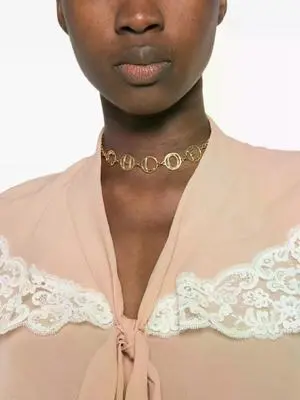 Chloé Lace-trimmed Silk Georgette Blouse