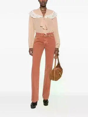 Chloé Gathered Silk Georgette Blouse - Neutrals