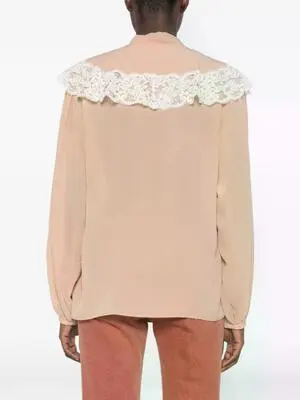 Chloé Gathered Silk Georgette Blouse - Neutrals