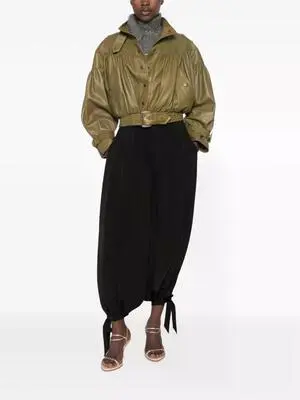 Chloé Belted Gathered Leather Jacket