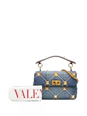 Valentino Garavani 2018-2026 Medium Denim Roman Stud Satchel