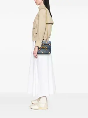 VALENTINO Valentino Garavani Medium Denim Roman Stud Satchel