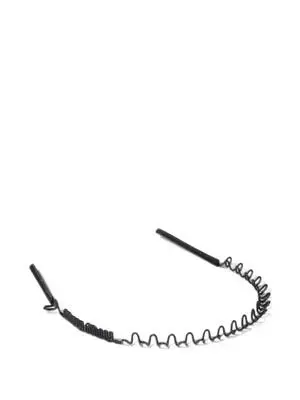 Miu Miu Metal And Leather Headband - Black