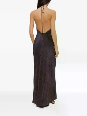 Matteau Paisley-print Halterneck Maxi Dress - Brown