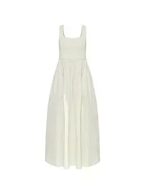 Matteau Sleeveless Gathered Cotton Dress - Neutrals