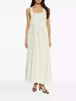 Matteau Sleeveless Gathered Cotton Dress - Neutrals