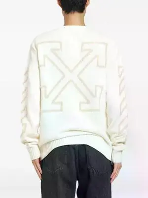 Off-White Arrows Motif Crew Neck Sweater - Neutrals