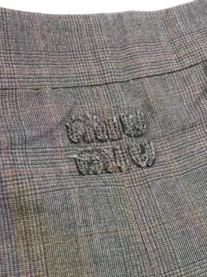 Miu Miu Pleated Plaid Mini Skirt