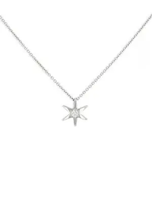 Chopard White Gold Diamond Star Pendant Necklace - Silver