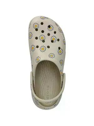 CROCS Classic Floral Platform Clogs - Neutrals