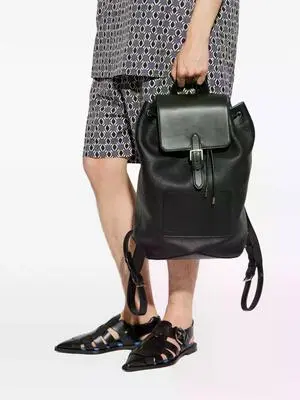LANVIN Catch Buckle-fastening Pebbled Leather Backpack