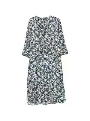 Max Mara Helmut Geometric-print Belted Midi Dress
