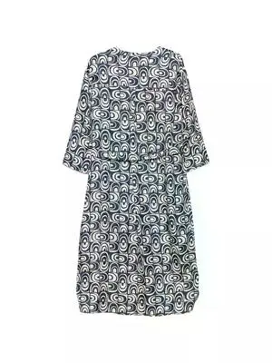 Max Mara Helmut Geometric-print Belted Midi Dress