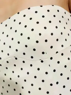 ROTATE BY BIRGER CHRISTENSEN Polka-dot Strapless Midi Dress