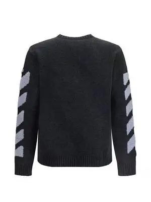 Off-White Diagonals Logo-embroidered Crew Neck Sweater