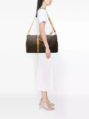 LOUIS VUITTON 2000 Monogram Keepall Bandouliere 50 Travel Bag - Brown