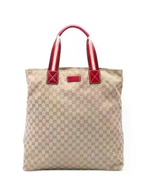 Gucci Gg Canvas Web Vertical Tote Bag