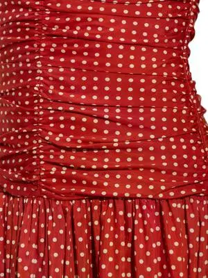 Matteau Polka-dot Ruched Maxi Dress