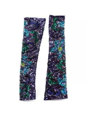 P.a.r.o.s.h Sequin Embellished Fingerless Gloves - Purple