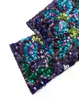 P.a.r.o.s.h Sequin Embellished Fingerless Gloves - Purple
