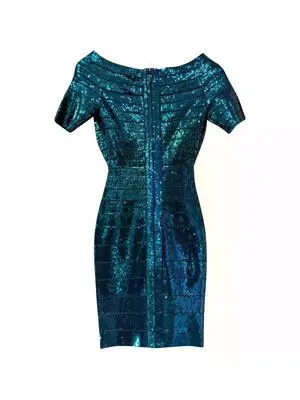 Herve Leger Carmen Bandage Sequin Dress