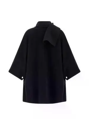 Pinko Caban Scarf-panel Wool Cape Coat
