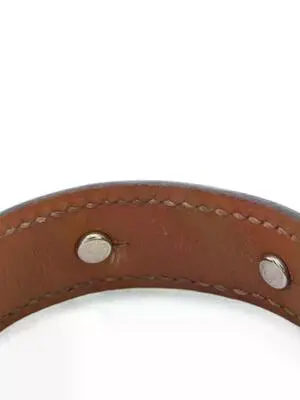 Hermès Leather Bangle With -tone Metal Detail