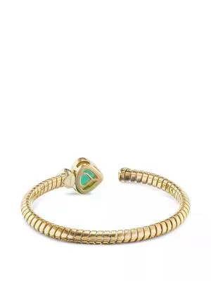 Marina B Trisolina Heart Bracelet In 18k Yellow With Diamonds And Chrysoprase