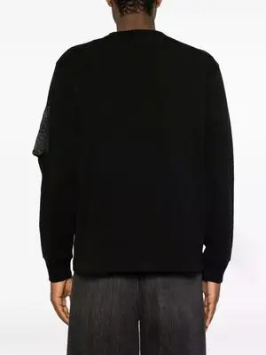 Sacai Long-sleeve Crew Neck Sweater With Zip Pocket