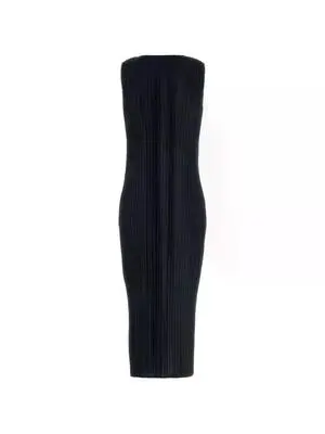 Issey Miyake Pleated Sleeveless Midi Dress