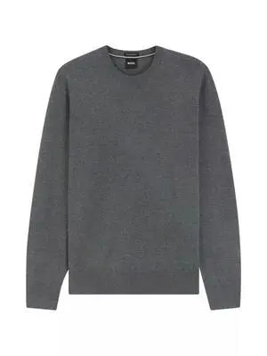 BOSS Crew Neck Long Sleeve Sweater - Grey