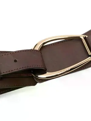 TWINSET Leather Sash Belt With Maxi Buckle