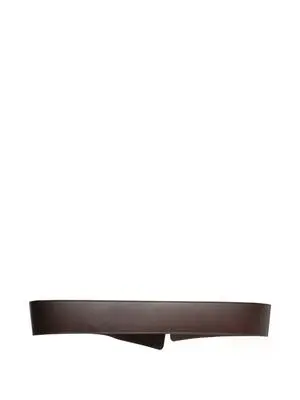 TWINSET Leather Sash Belt With Maxi Buckle - Brown