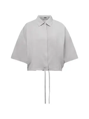 DRYKORN Lainay Drawstring Cropped Shirt - Grey