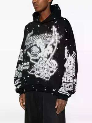 PDF Graphic-print Hoodie - Black