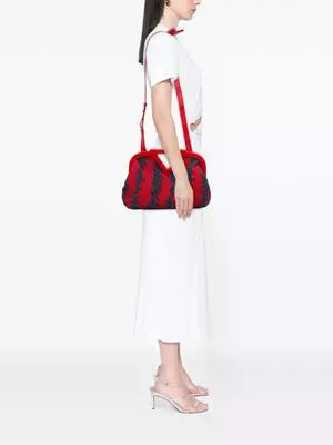 Bottega Veneta 2012-2026 Medium Boucle Tweed The Point Triangle Satchel