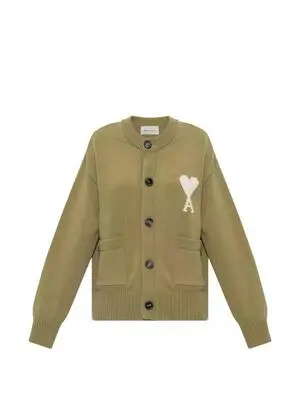 AMI Paris De Coeur Patch Cardigan
