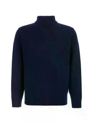 KANGRA Roll-neck Ribbed-trim Sweater - Blue