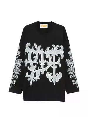 PDF Graphic-print Long-sleeve T-shirt - Black