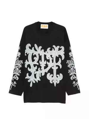 PDF Graphic-print Long-sleeve T-shirt - Black