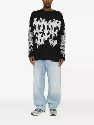 PDF Graphic-print Long-sleeve T-shirt - Black
