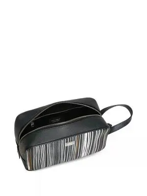 Dolce & Gabbana Stripe-print Toiletry Bag In Calfskin - Blue