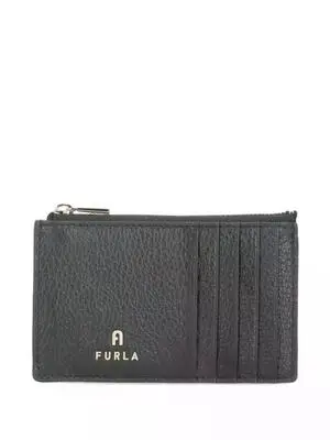 Furla Pebbled-leather Zip Card Holder Black