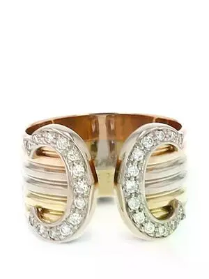 Cartier 1990s Large C De Diamond Ring