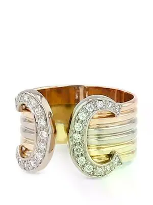 Cartier 1990s Large C De Diamond Ring
