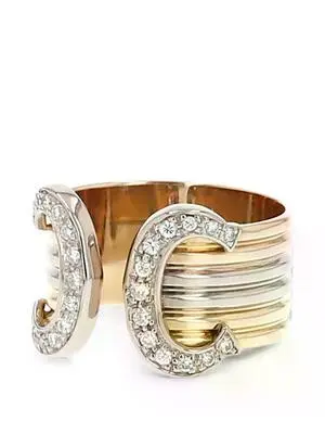 Cartier 1990s Large C De Diamond Ring